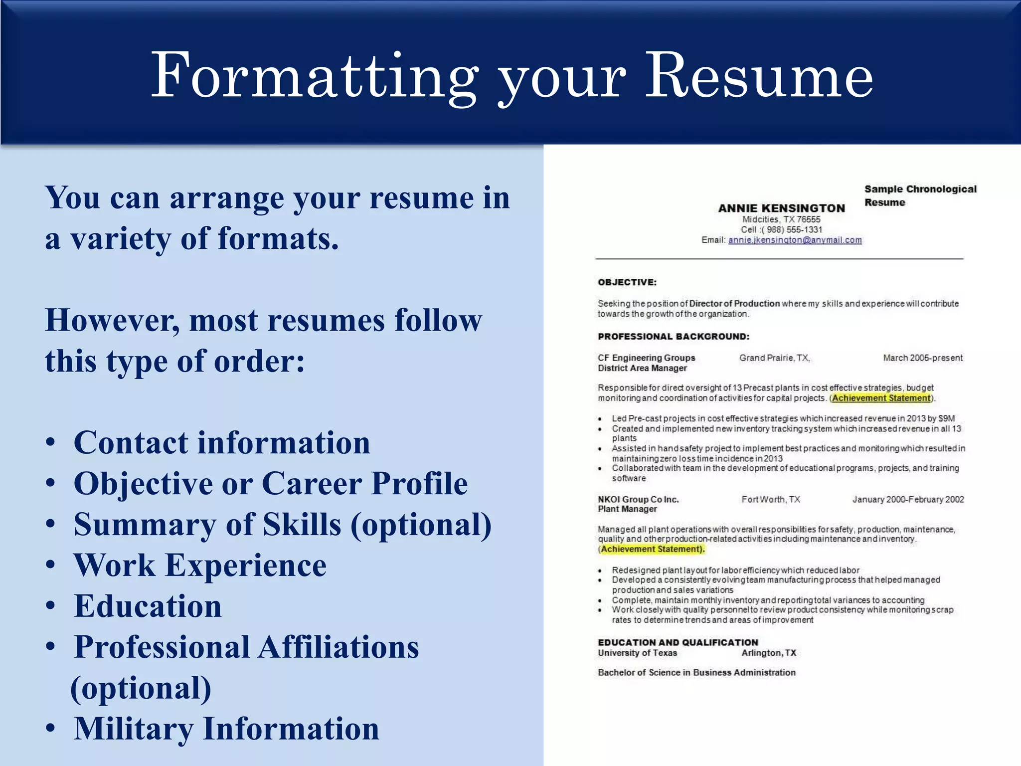 Resume presentation | PPTX