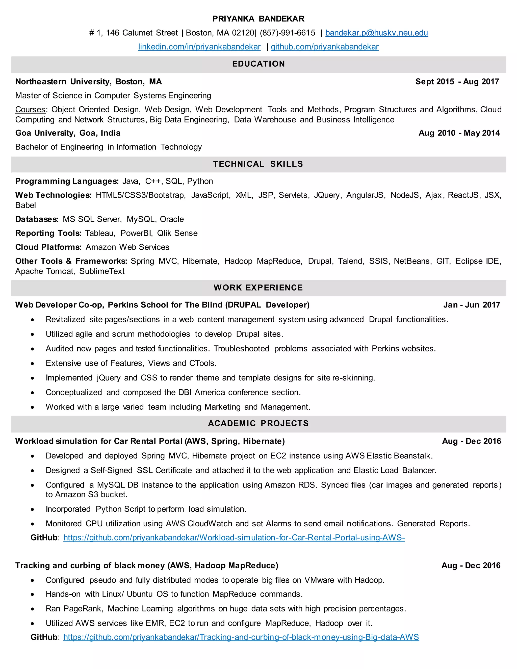 Resume Priyanka Bandekar MS CSYE | DOCX