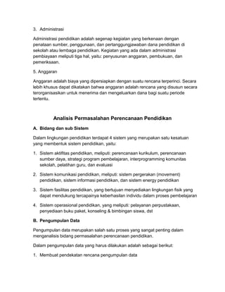 Resume proses perencanaan pendidikan | DOC