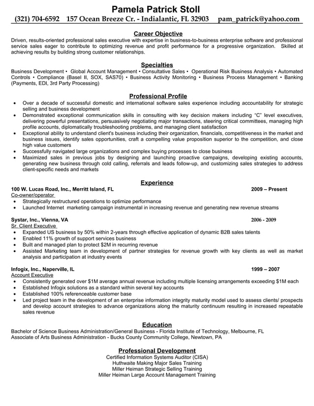Resume P Stoll 120210 | PDF