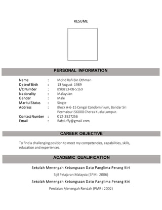 contoh resume 2019 bahasa melayu - Piers Langdon