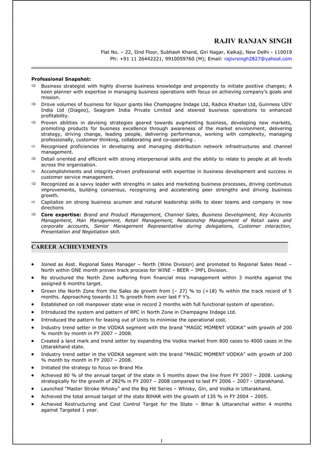 Resume Rajiv Ranjan Singh. | PDF