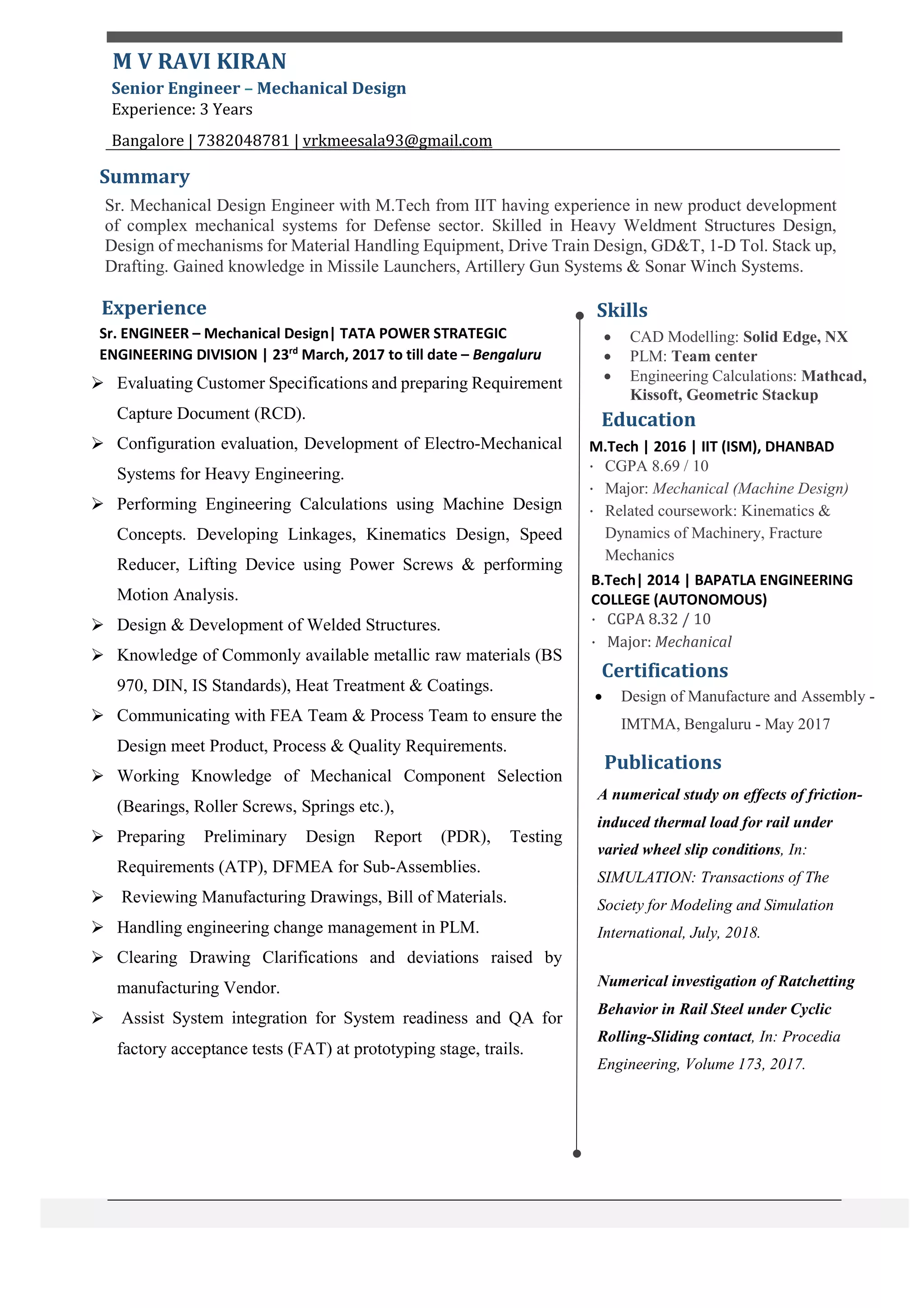 Resume ravi kiran | PDF