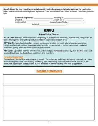 Resume results worksheet | PDF