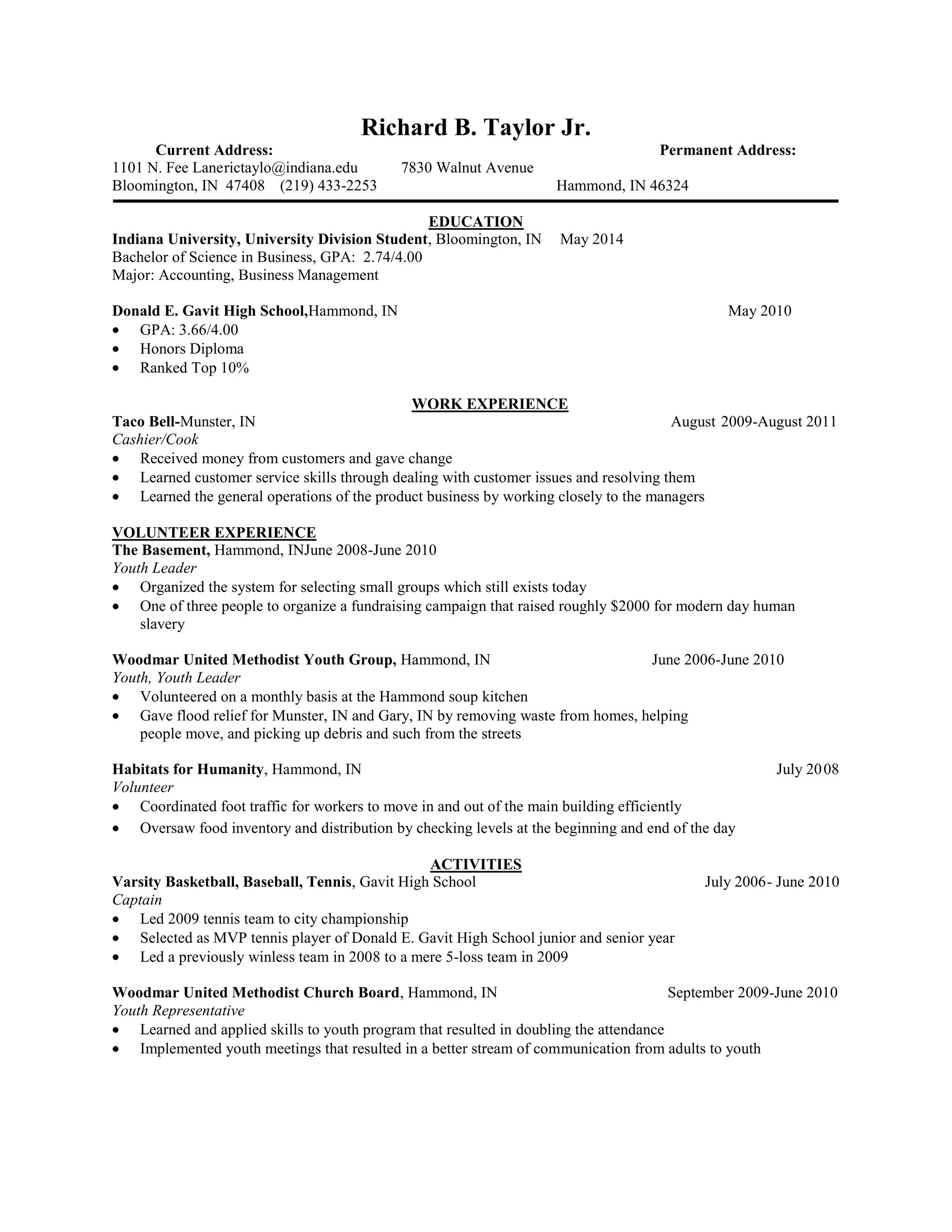 Resume(revised) | DOCX