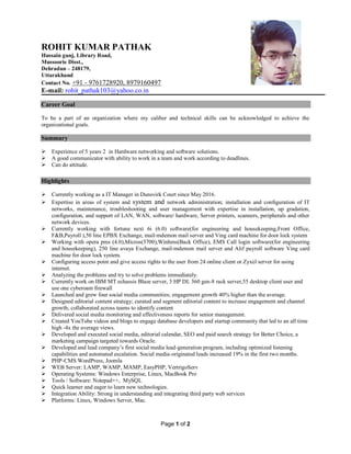 Resume rohit | PDF
