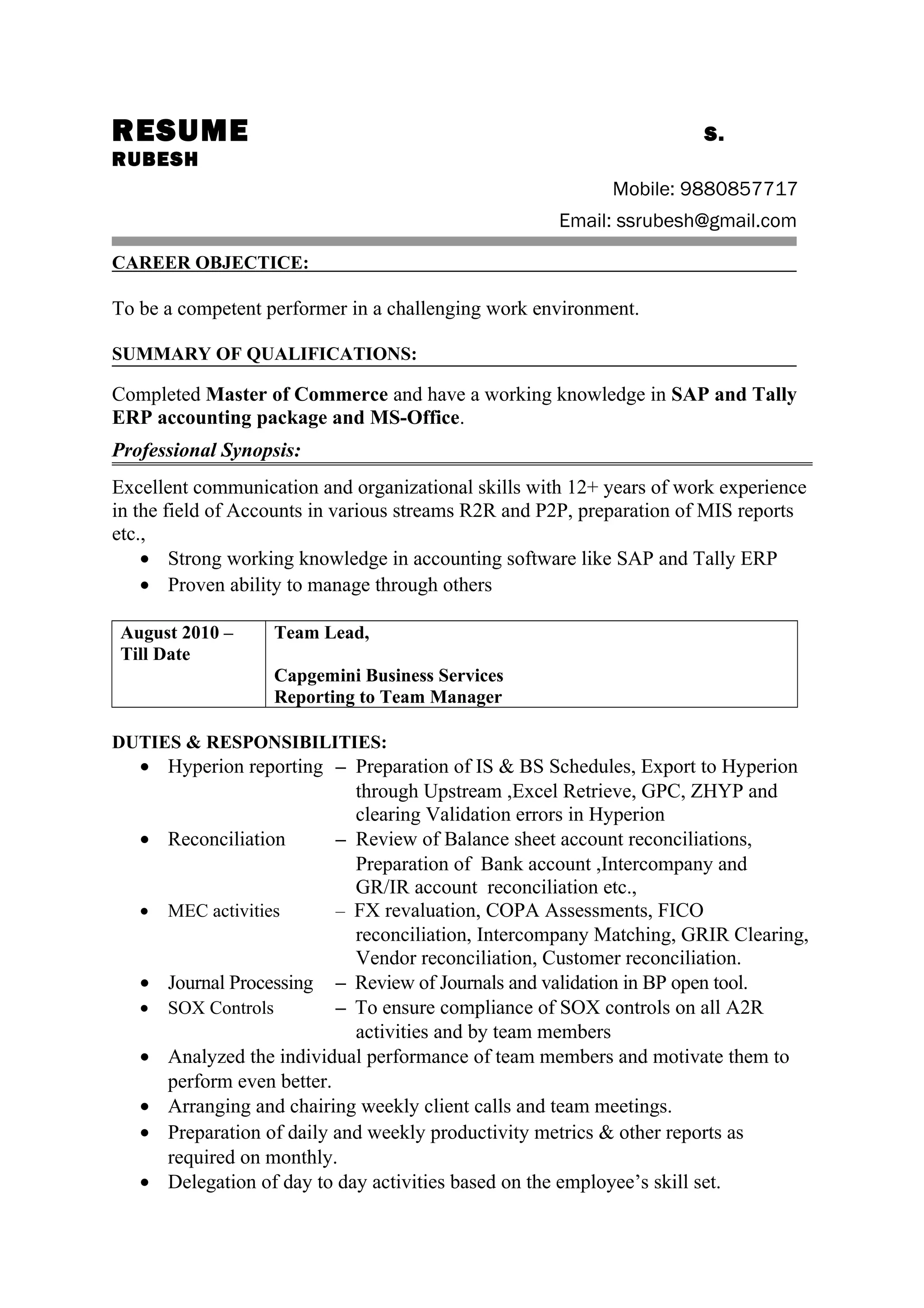 Resume rubesh r2-r | DOC