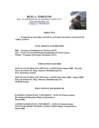 Resume ruel | PDF