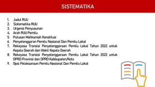 Resume RUU Pemilihan Umum | PPT