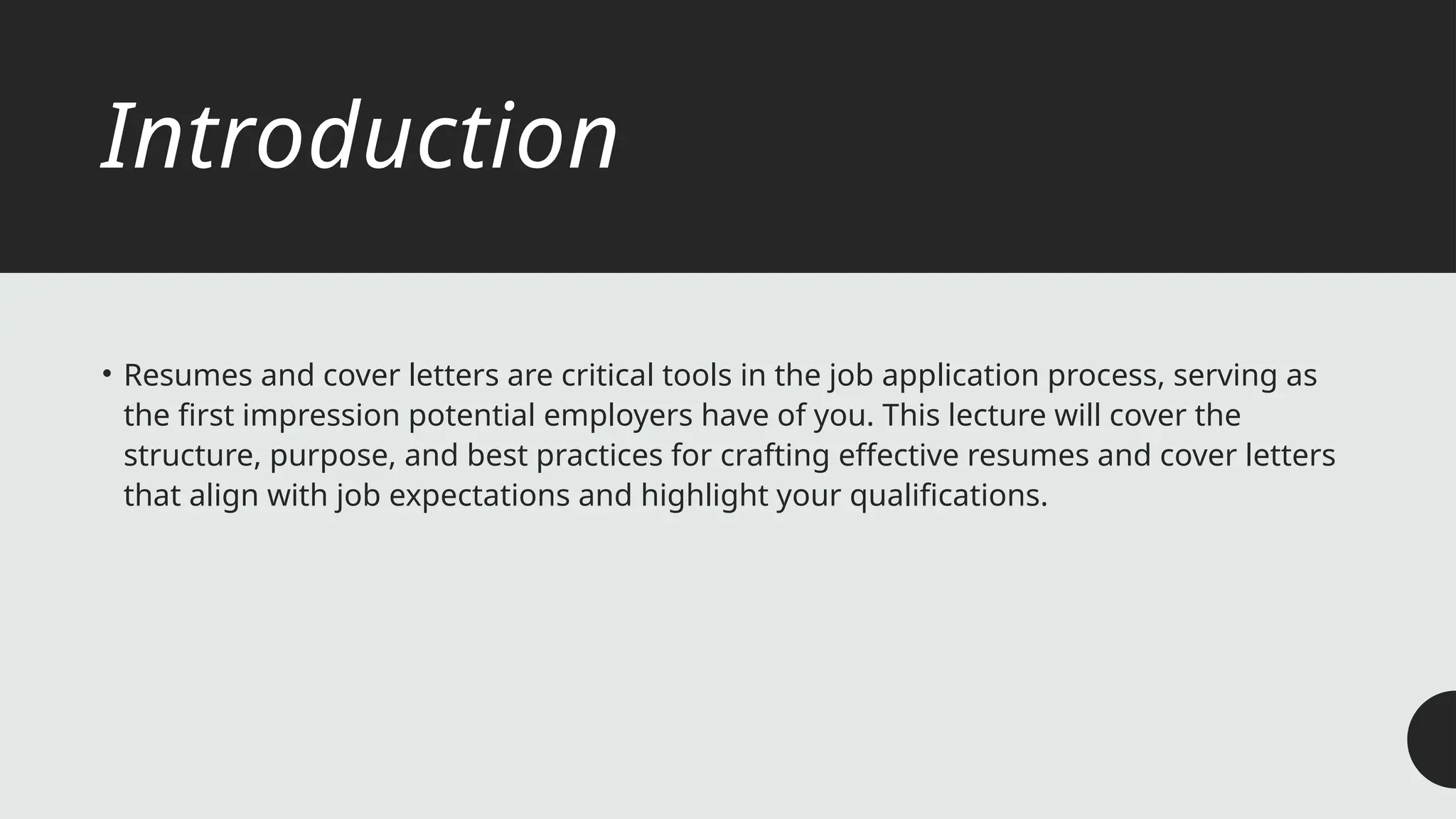 Resumes and Cover Letters for job applications.pptx