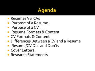 Resumes and c vs | PPTX