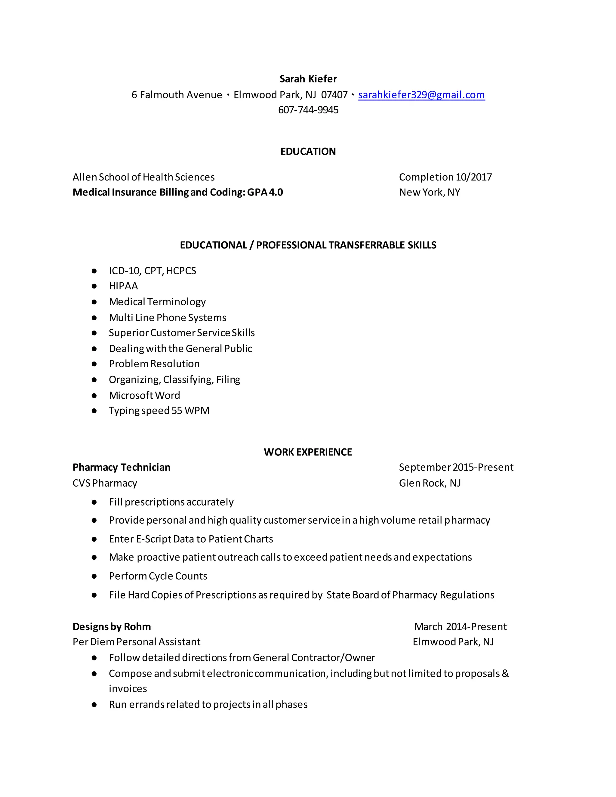 Resume Sarah Kiefer | DOCX