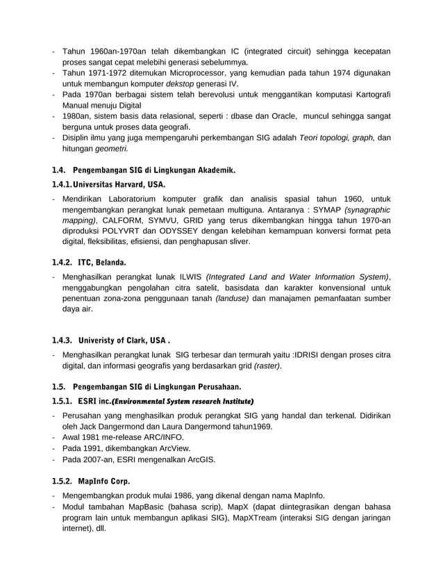 Resume sejarah sistem informasi geografis klp.... | PDF