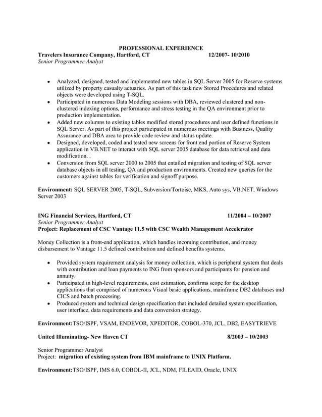 Resume - sql server developer | PDF