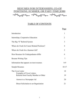 Resumes for undergraduates | PDF