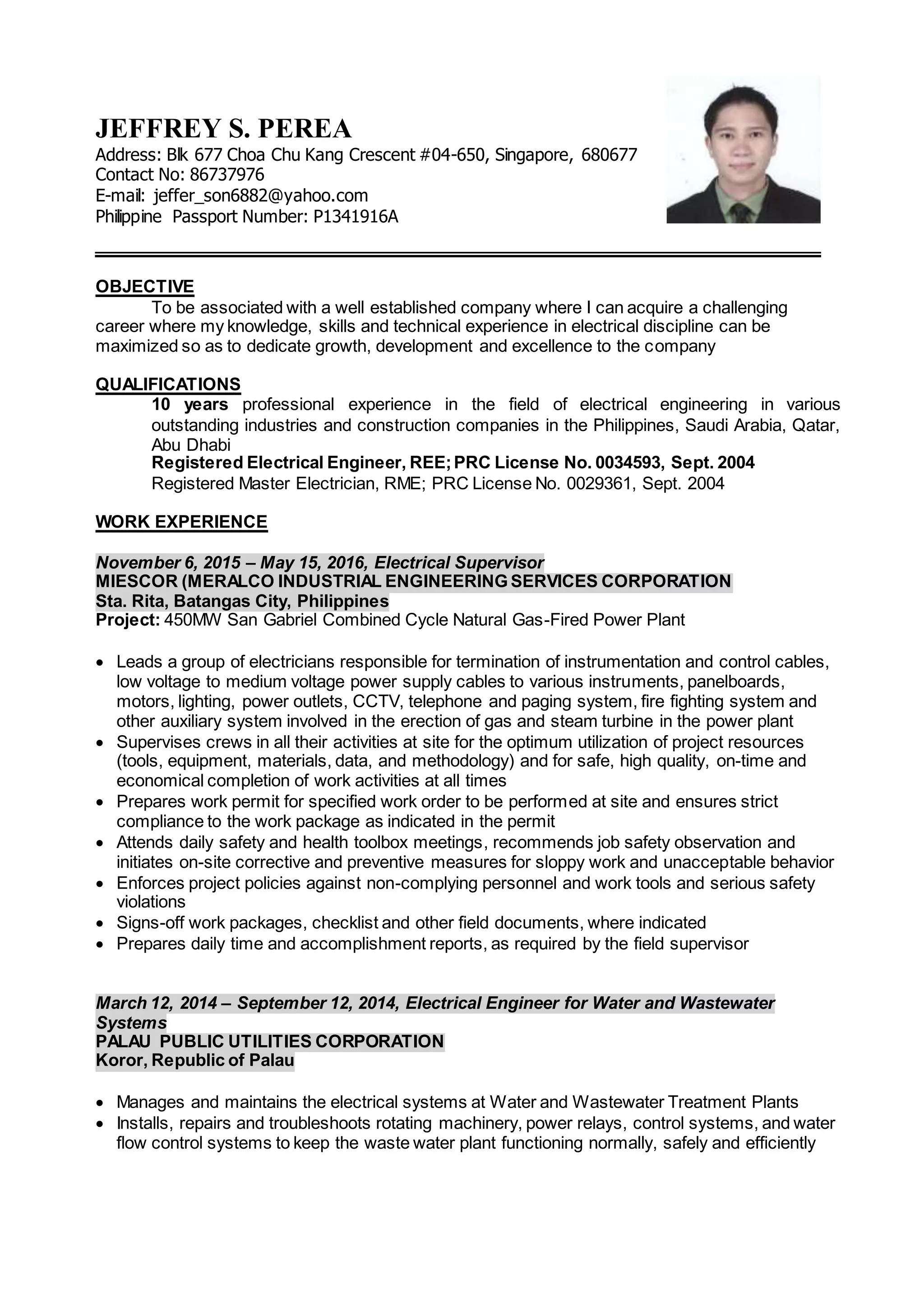 Resume sg jeffrey perea feb2017 | DOCX