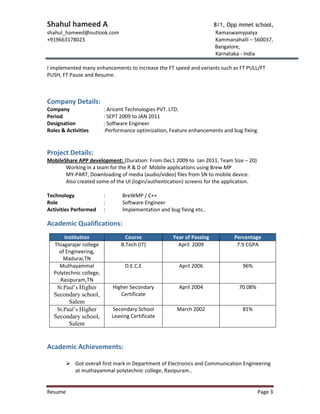 Resume shahul rcs | PDF | Computer Software and Applications | Computing