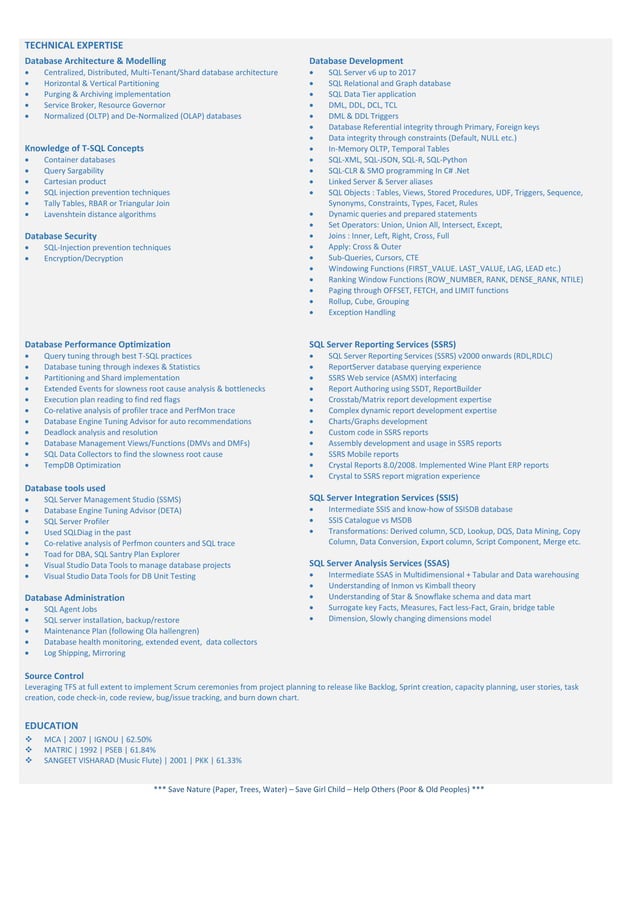 CV | Sham Sunder | Data | Database | Business Intelligence | .Net ...