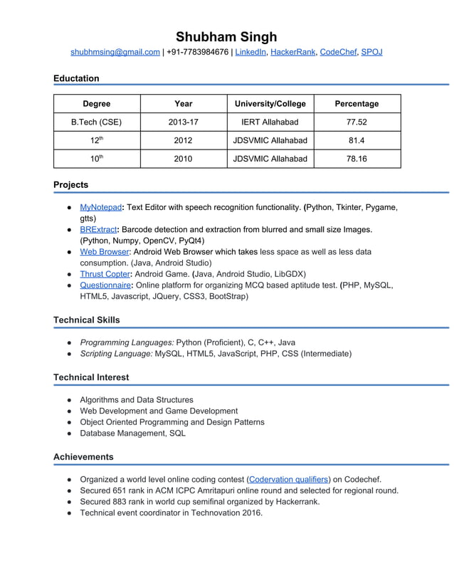 Resume shubham singh | PDF | Programming Languages | Computing Resume shubham singh | PDF | Programming Languages | Computing