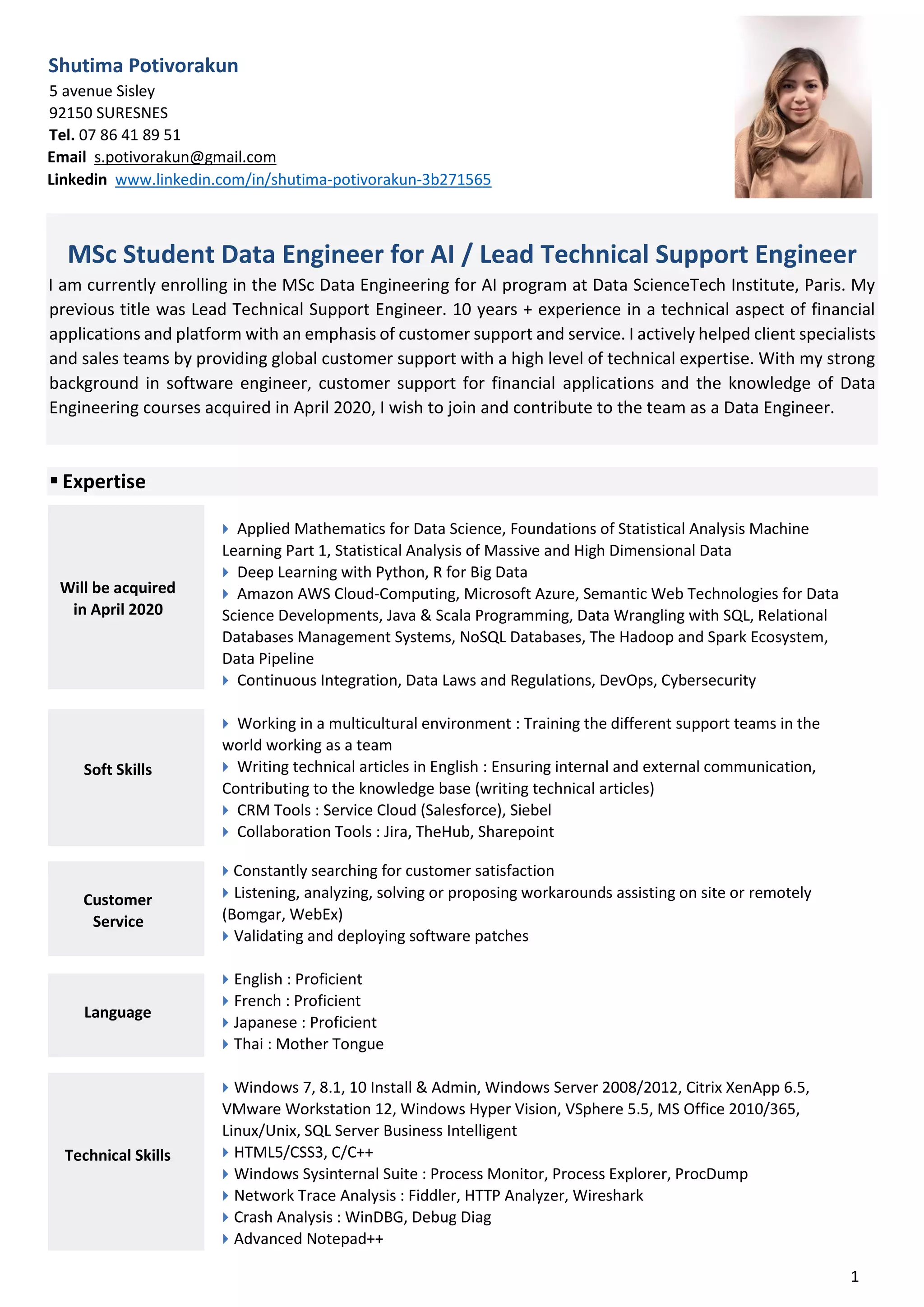 Resume shutima p_dataeng01 | PDF | Computer Software and Applications | Computing