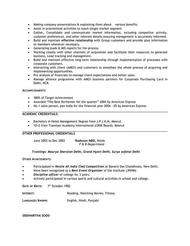 Resume sid | PDF