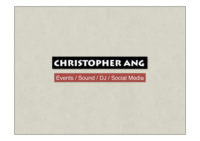 Chris Ang's Resume slides | PPT