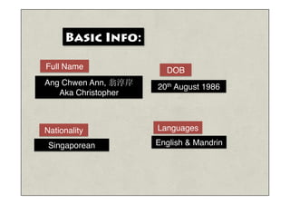 Chris Ang's Resume slides | PPT