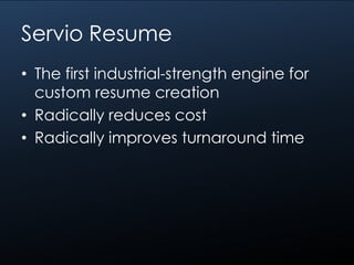 Servio Resume - Introduction | PPTX