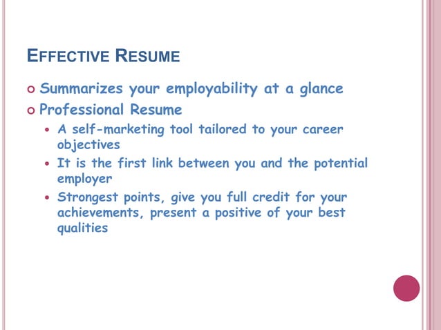 Resumes powerpoint | PPT