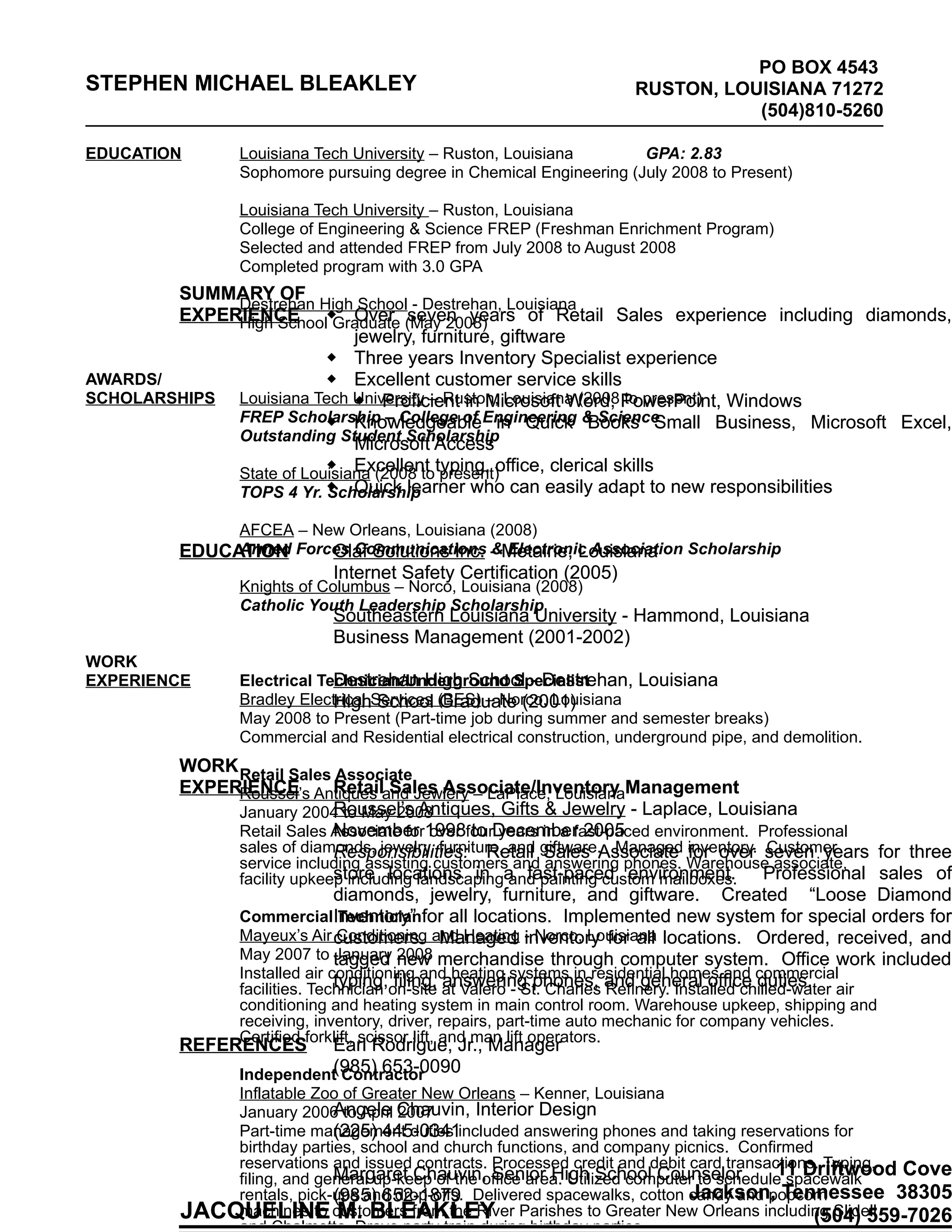 Resume stephen | DOC | Business | Business and Finance