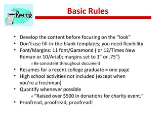 Resume Strategies, The Realities | PPT