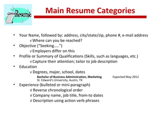 Resume Strategies, The Realities | PPT