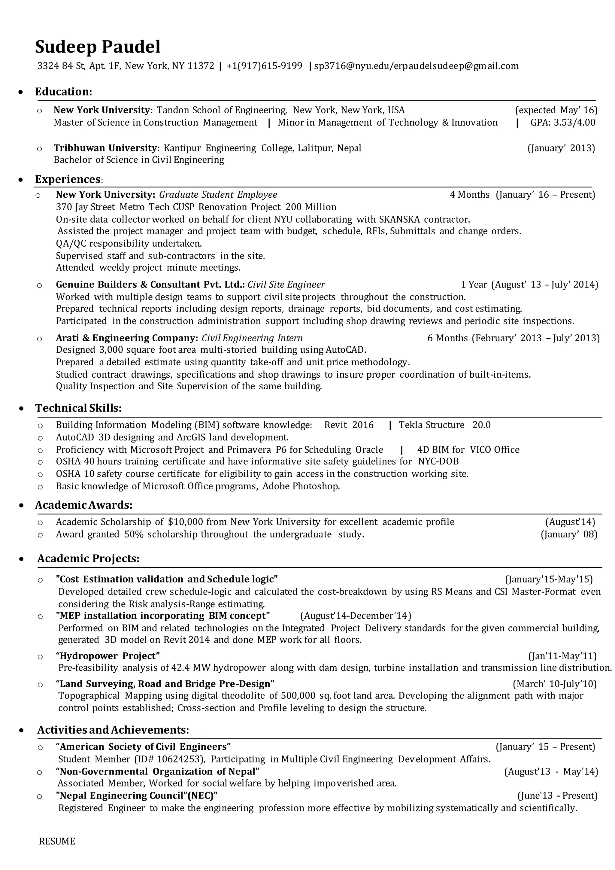 Resume Sudeep Paudel | DOCX