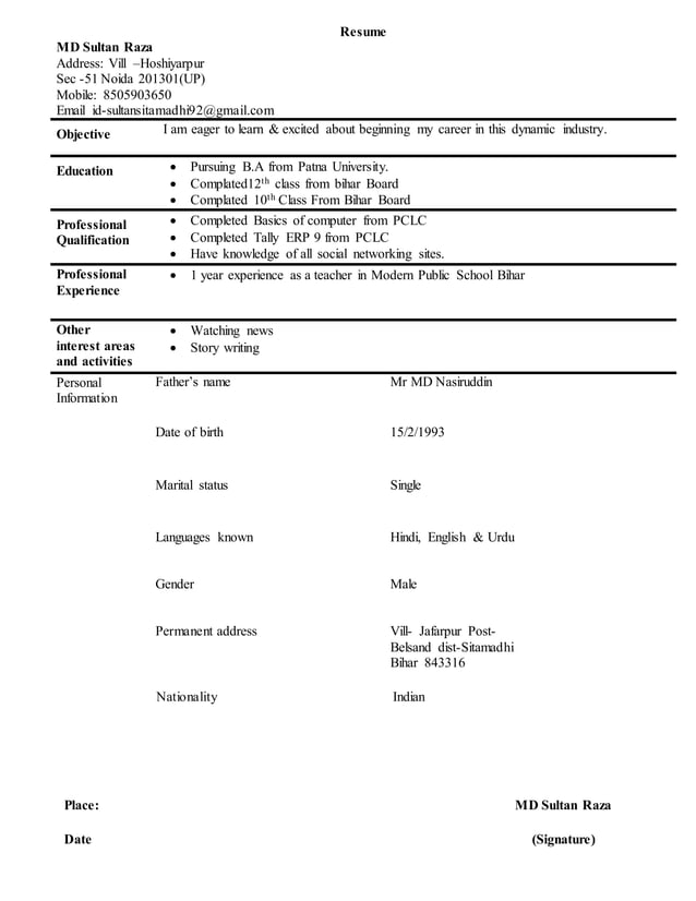 Resume sultan | DOCX