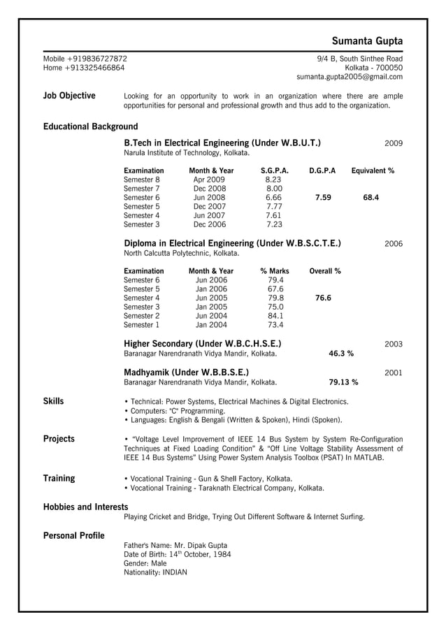 Resume (Sumanta Gupta) | PDF