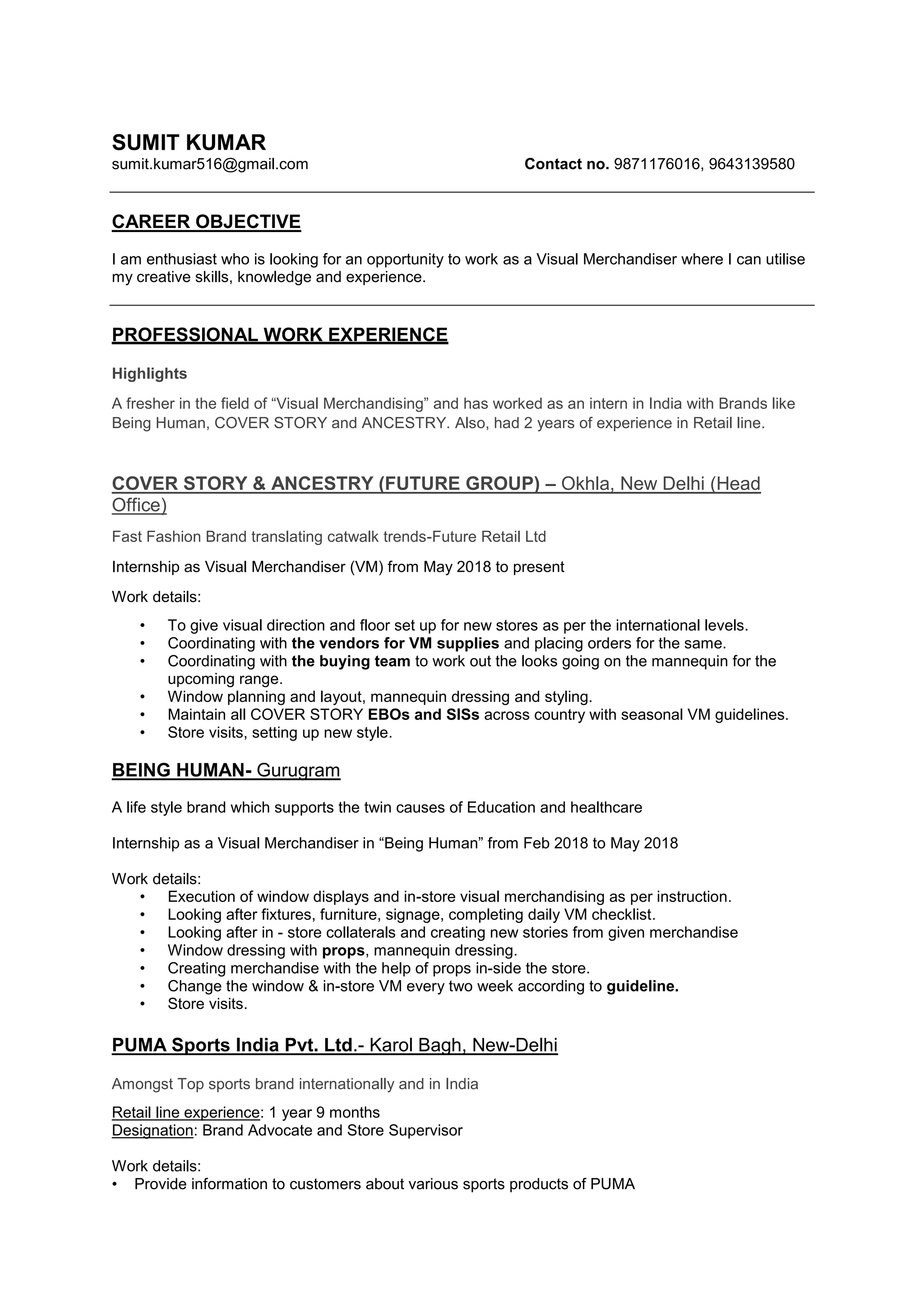 Resume sumit kumar 2 | PDF