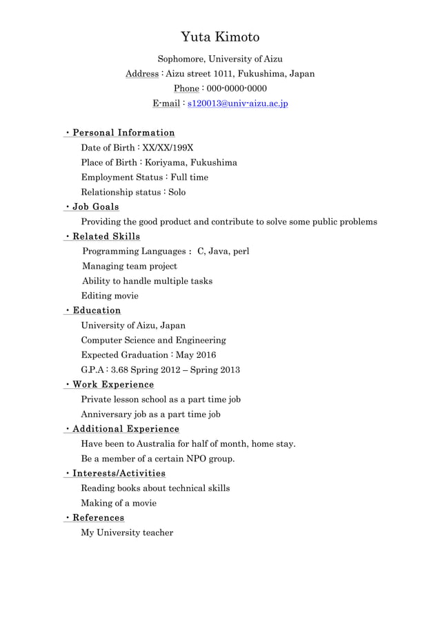 Resume Graded Assignment | PDF