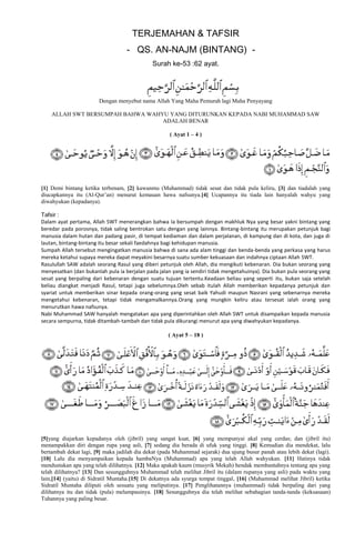 Resume Tafsir QS. An Najm | DOCX