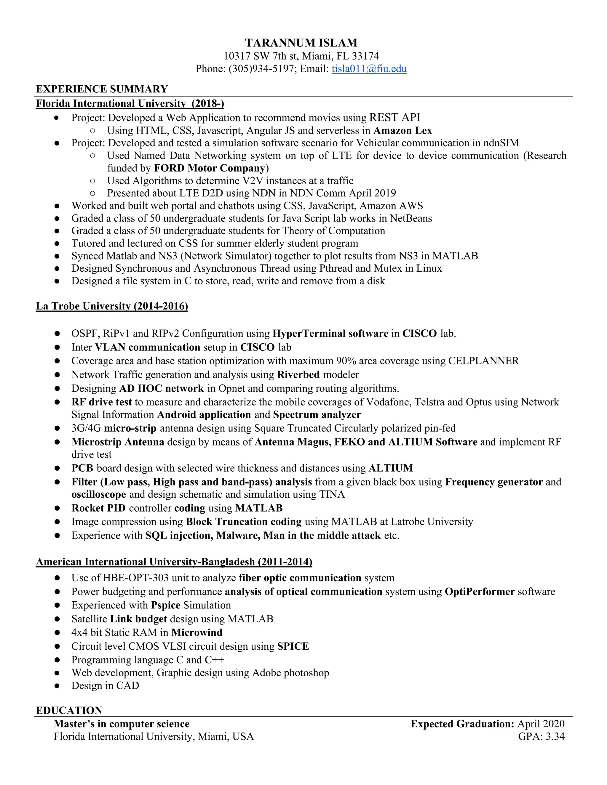 Resume tara linkedin | PDF | Computer Software and Applications | Computing