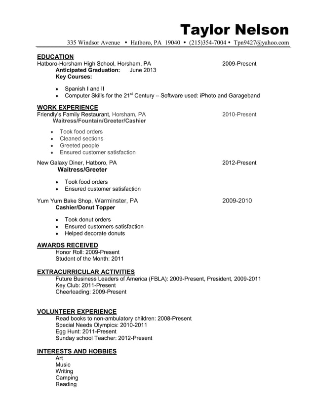 Resume taylor nelson 0411 | DOCX