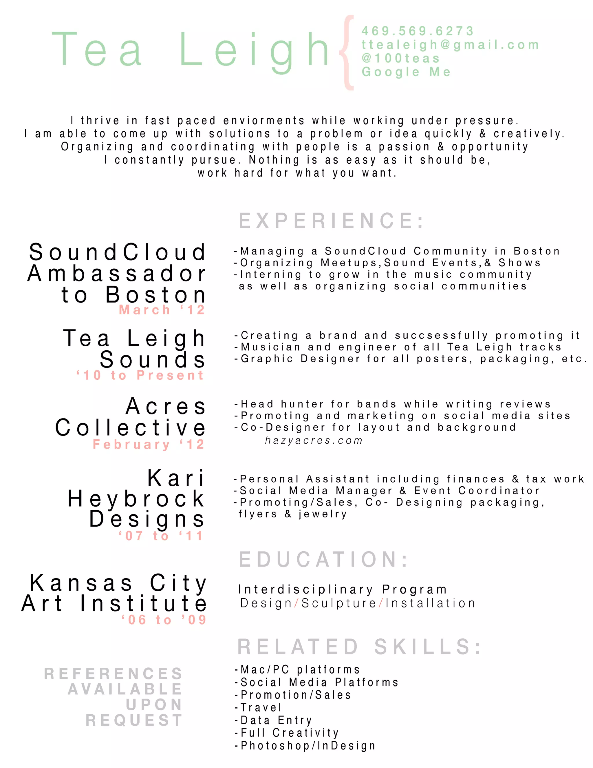 Tea Leigh's Resume | PDF