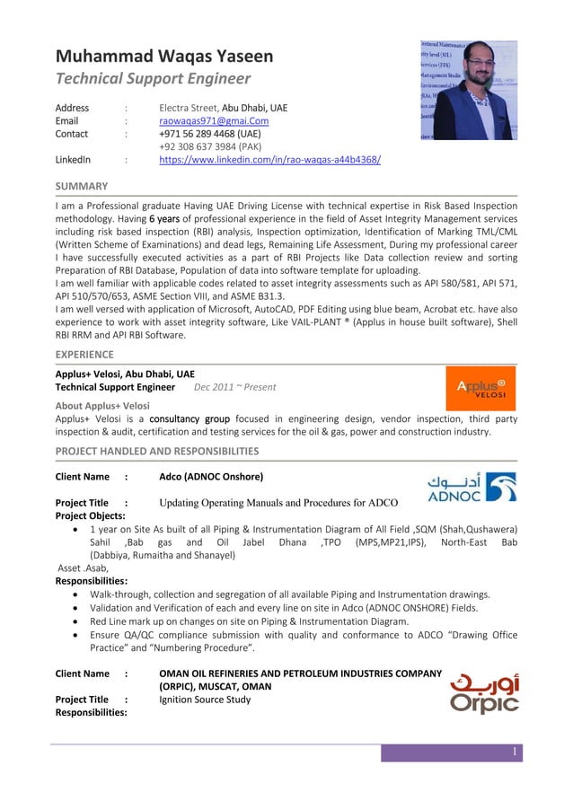 Resume technical support engineer waqas | PDF