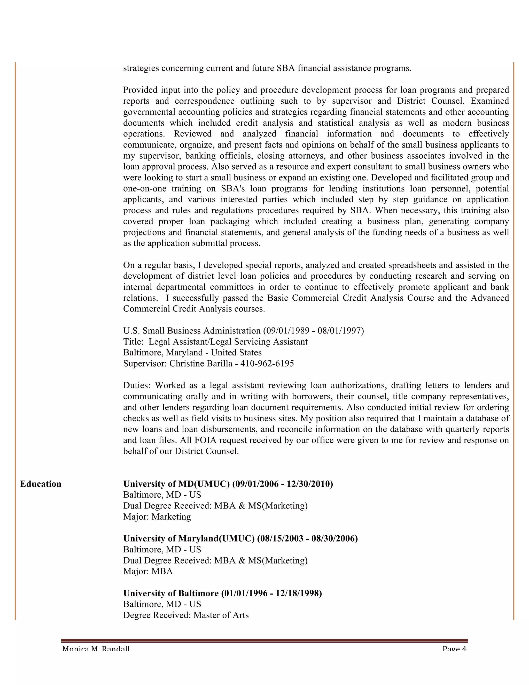 Resume The Randall Group | PDF