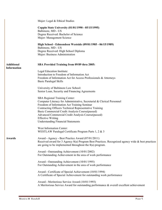 Resume The Randall Group | PDF