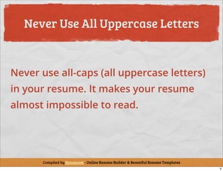 How To Write A Resume/CV - Resume Writing Tips | PDF
