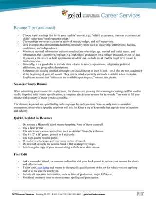 Resume tips and samples | PDF
