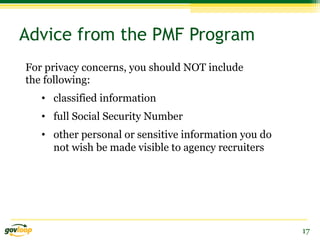 Resume Tips for Prospective Presidential Management Fellows (PMFs) | PDF