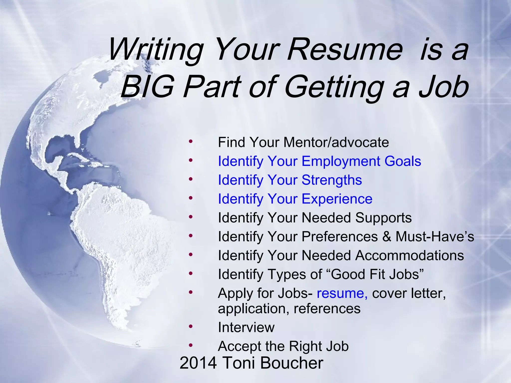 Resume Writing for Autistic Teens and Adults | PPT