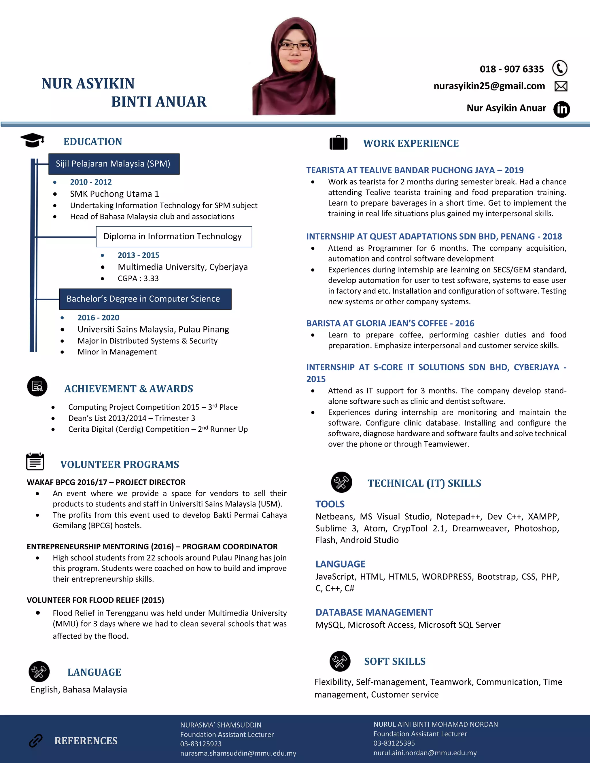 UPDATE RESUME Nur Asyikin Anuar | PDF