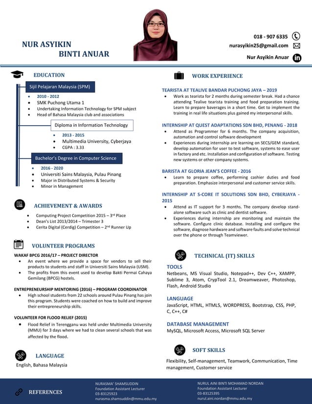 UPDATE RESUME Nur Asyikin Anuar | PDF